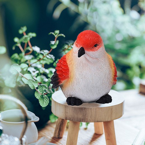 Mini Resin Bird Figurine Ornament Cartoon Colorful Fly Bird Sparrow ...