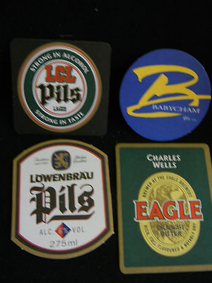Set of 4 Various Coasters: Babycham, LCL Pils, Lowenbrau & Eagle | eBay