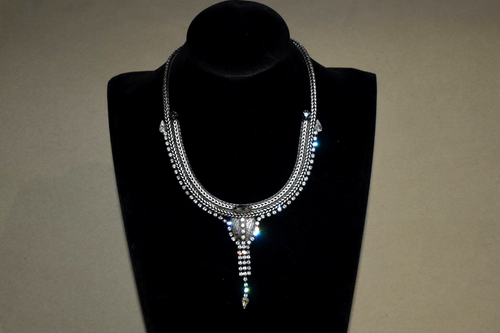 TOVA Crystal Statement Necklace Antique Silver Tone | eBay