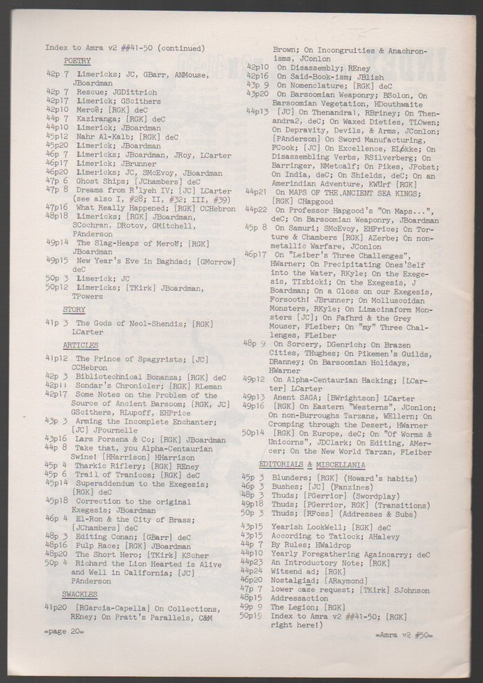 Amra Volume II/ 2 Number 50 May 1969 Sword & Sorcery Magazine Fanzine ...