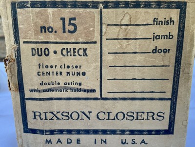 NEW OLD STOCK Rixon Firemark/Assa Abloy G-T-DUO CHECK No. 15/16 Floor ...
