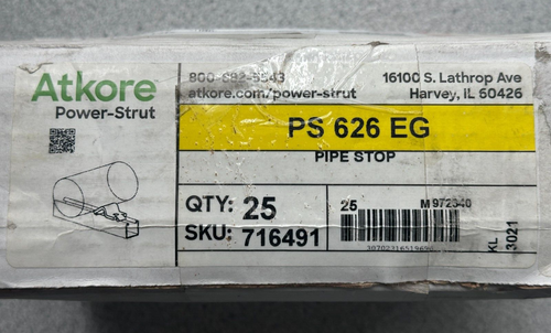 NEW Box of 25 Power-Strut PS-626-EG Pipe Stop, Pipe Size 2 to 8 Inch | eBay