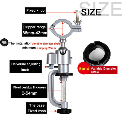 360 Rotating Bench Clamp Vises Grinder Holder Drill Stand Aluminum ...