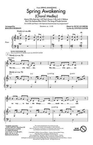 Spring Awakening (Choral Medley) ShowTrax CD 884088480042| eBay