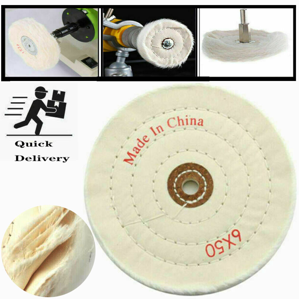 150mm 6 Inch Cloth Buffing Polishing Wheel Mop Bench Grinder Buffer ...