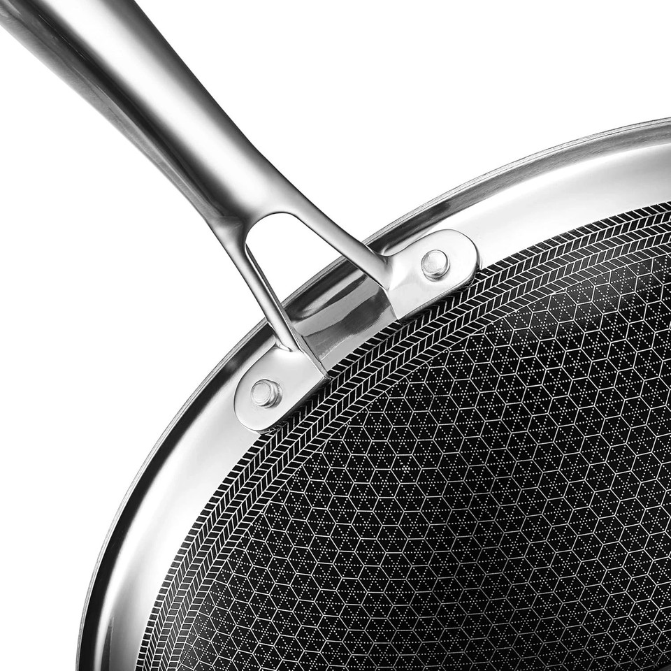 HexClad Hybrid Nonstick 12-Inch Wok Stay-Cool Handle Dishwasher & Oven ...