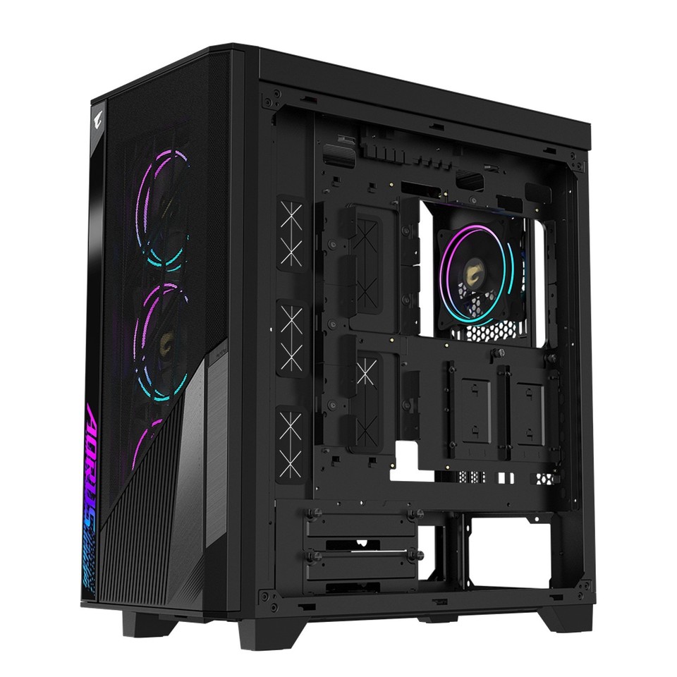 Gigabyte AORUS C500 GLASS Case Mid Tower ATX ARGB PWM Fans GB-AC500G-ST ...