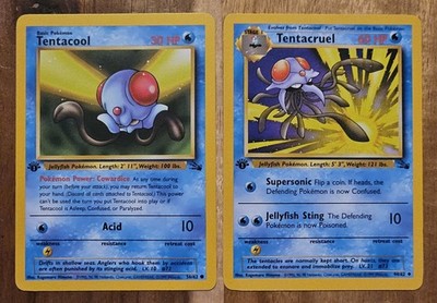 1st Edition Tentacool 56/62 and 1st Edition Tentacruel 44/62 NM/LP ...