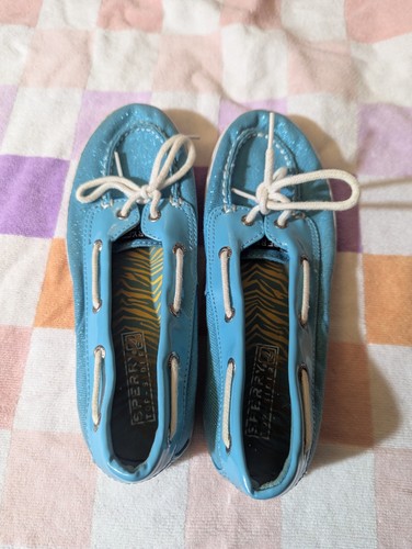 Sperry Top Sider Biscayne Turquoise Teal Aqua Blue Sparkle Boat Shoe ...