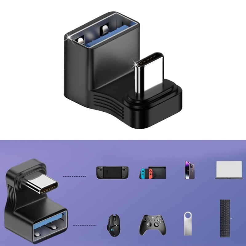 Type-C OTG to USB3.0 Female Adapter 180° U Shape for Laptop U Disk Card ...