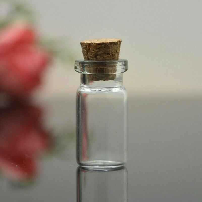 10pcs/set Mini Useful Small Glass Bottles Cork Stopper Jars Container ...