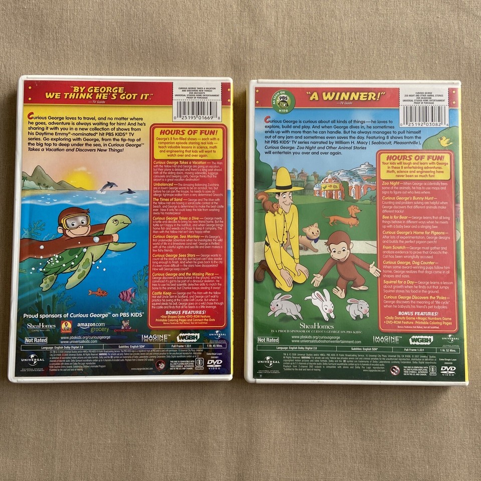 Curious George TV Series (DVD 5-Disc Set) PBS Kids 40 Eps Educational ...