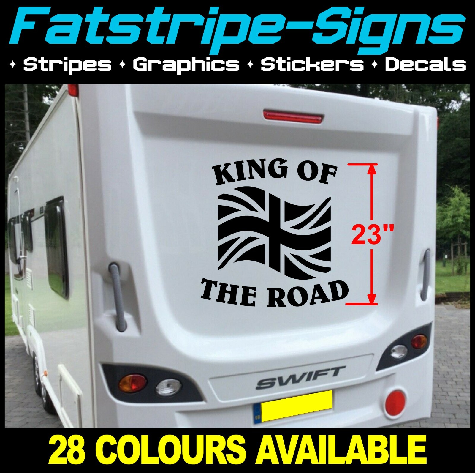 KING OF THE ROAD CARAVAN STICKERS GRAPHICS DECALS to fit SWIFT ELDDIS ...