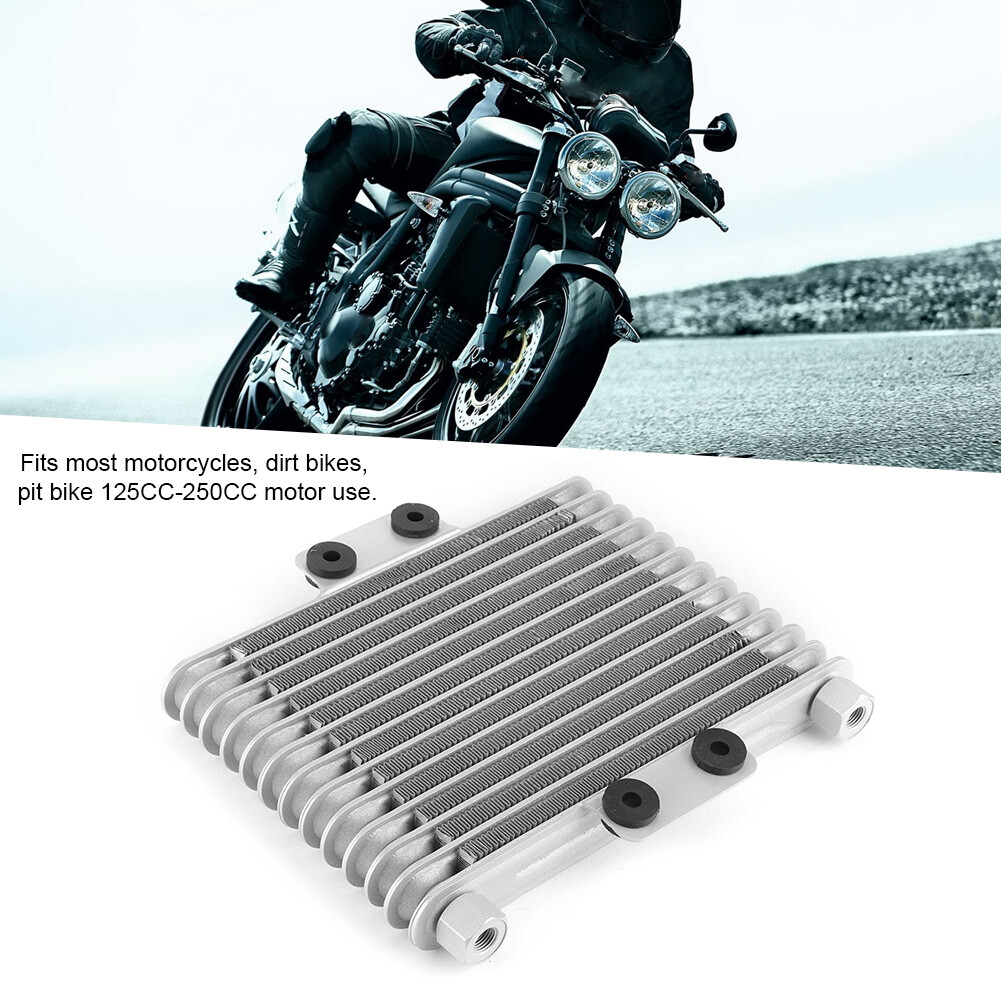 13 Row Motorcycle Engine Oil Cooler Cooling Radiator 125-250CC Silver ...