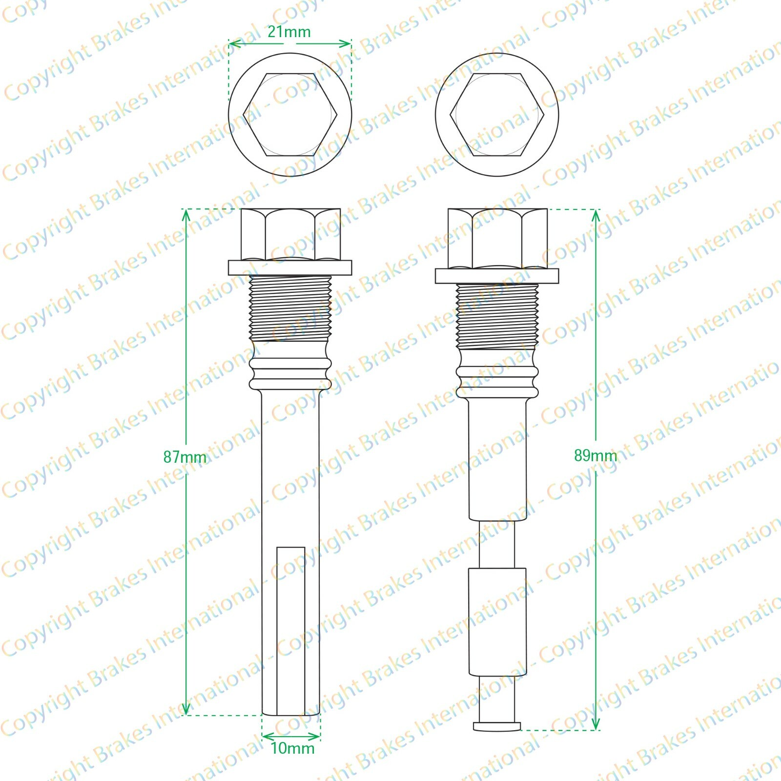 FRONT BRAKE CALIPER SLIDER PIN BOLTS KIT FITS: MITSUBISHI MIRAGE 2013 ...