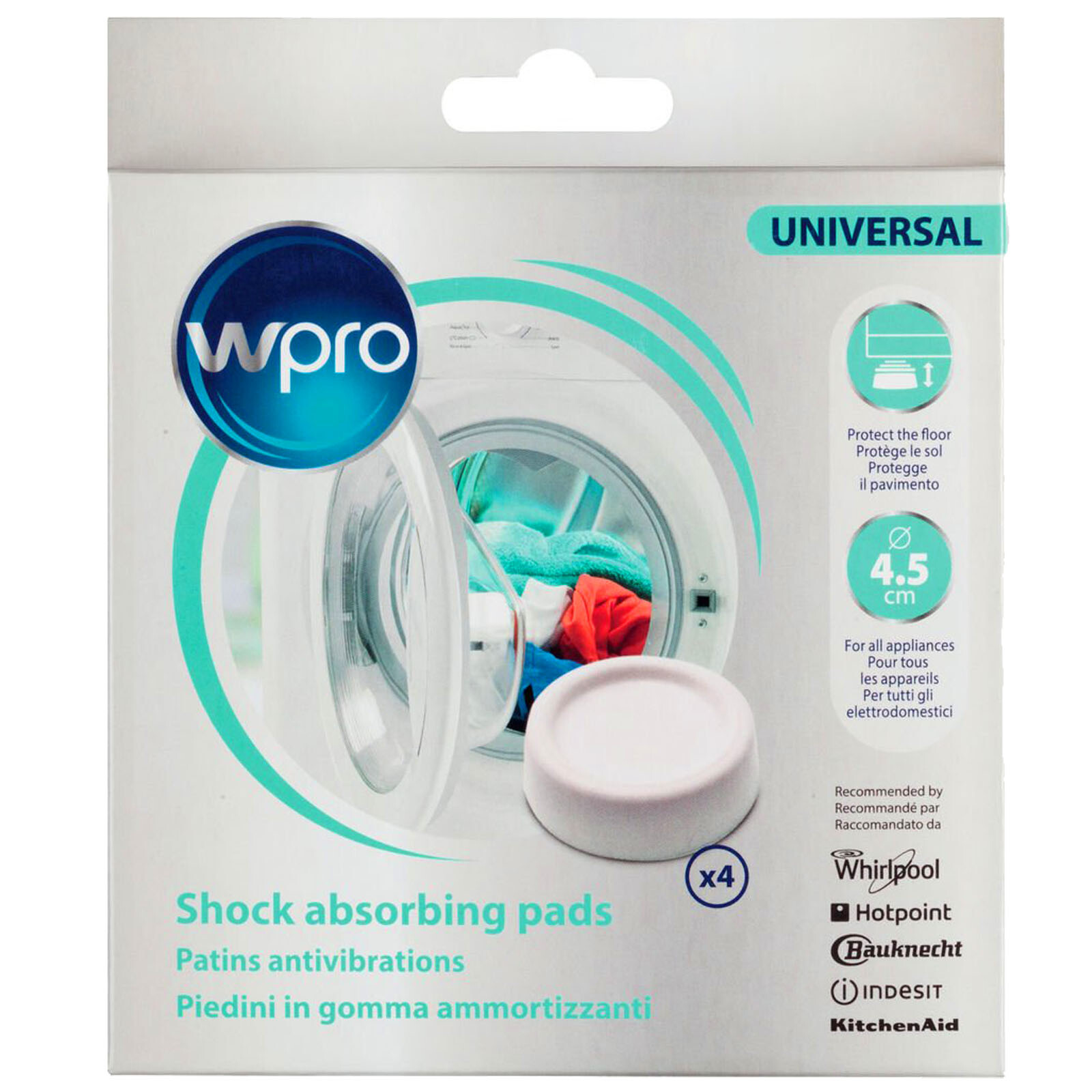 WPRO UNIVERSAL Washing Machine Tumble Dryer Feet Shock Absorber Pads ...