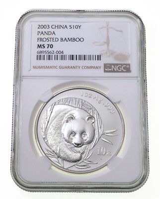 2003 China S10Y Silver Panda Frosted Bamboo NGC MS70 1 Oz. | eBay