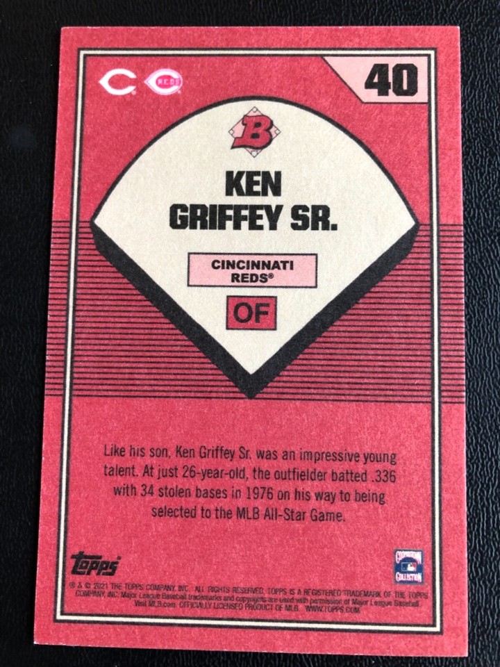 2021 Keith Shore 1989 Bowman “Iconic Pose”, #40 Ken Griffey Sr ...