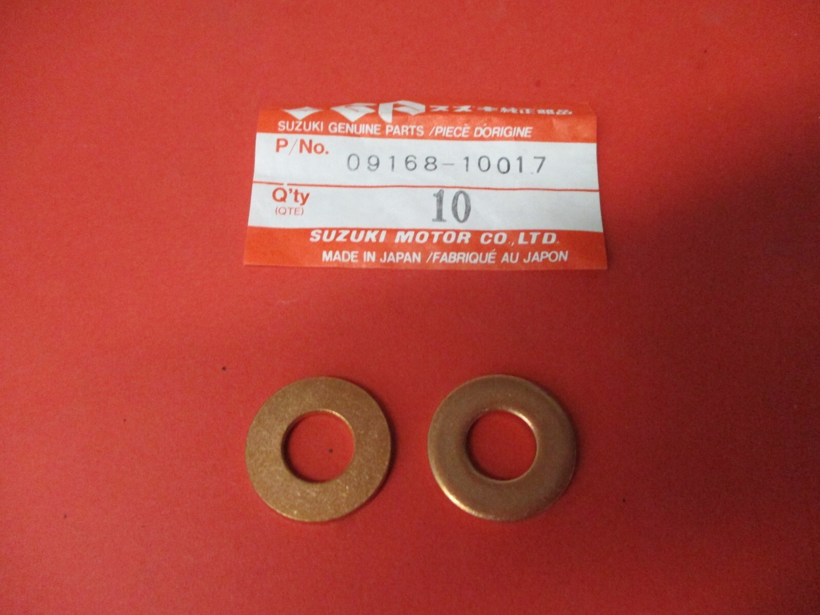 NOS OEM ORIGINAL SUZUKI GS1100 GS1000 DR650 HEAD UNIT WASHER QTY2 09168 ...