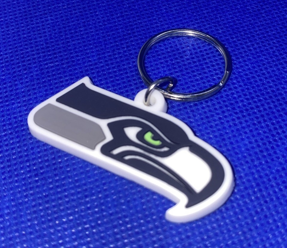Seattle Seahawks NFL Soft Keychain Key Chain Souvenir | White, Blue ...