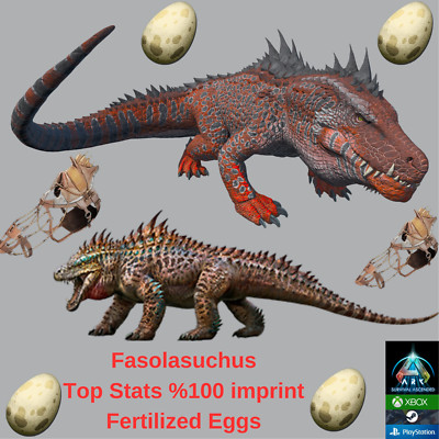 Fasolasuchus %100 imprint Adult & Fert EGGS Ark Survival Ascended ...