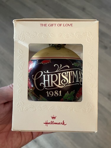 1981 Hallmark Keepsake Gift Of Love Glass Ball Christmas Tree Ornament ...