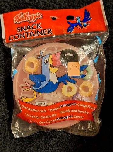 Toucan Sam Froot Loops Snack Holder Kellogg's Container SEALED Vintage ...