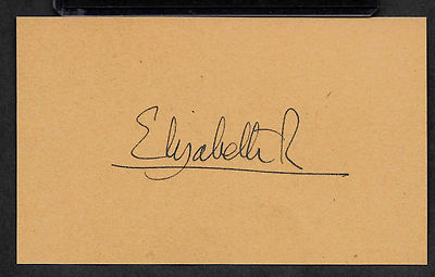 Queen Elizabeth II Autograph Reprint On Old 3x5 Card | eBay