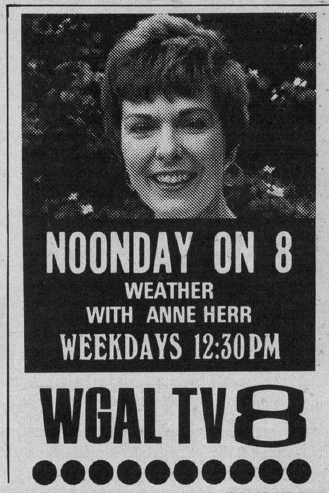 1974 Tv Ad~ANNE HERR~WEATHERGIRL on WGAL in LANCASTER,PENNSYLVANIA~News ...