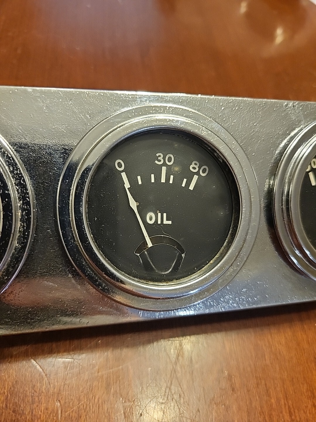 4 Hole Gauge panel Stewart Warner Flathead Hot Rod Rat Custom Old ...