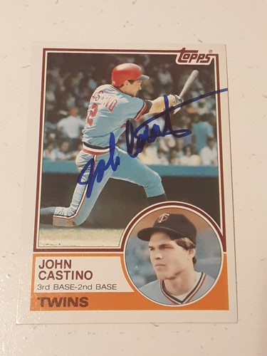 John Castino Minnesota Twins 1983 Topps Autograph Card #93 READ ...