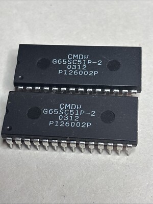 Pair CMD G65SC51P-2 Asynchronous Comm Interface Adapter ACIA 28-Pin IC ...