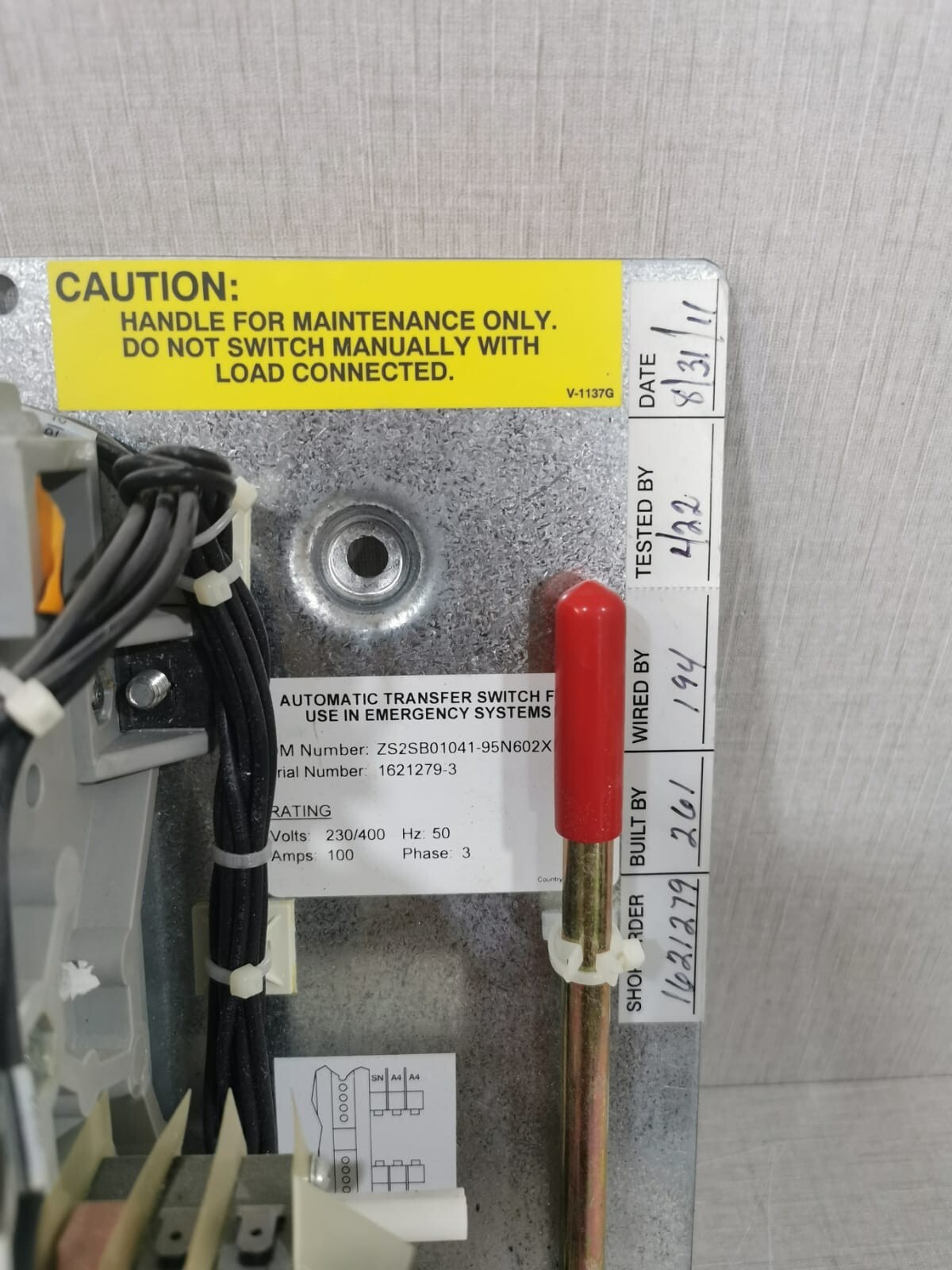 GE ZENITH CONTROLS ZS2SB01041-95N602X AUTOMATIC TRANSFER SWITCH 100 AMP ...