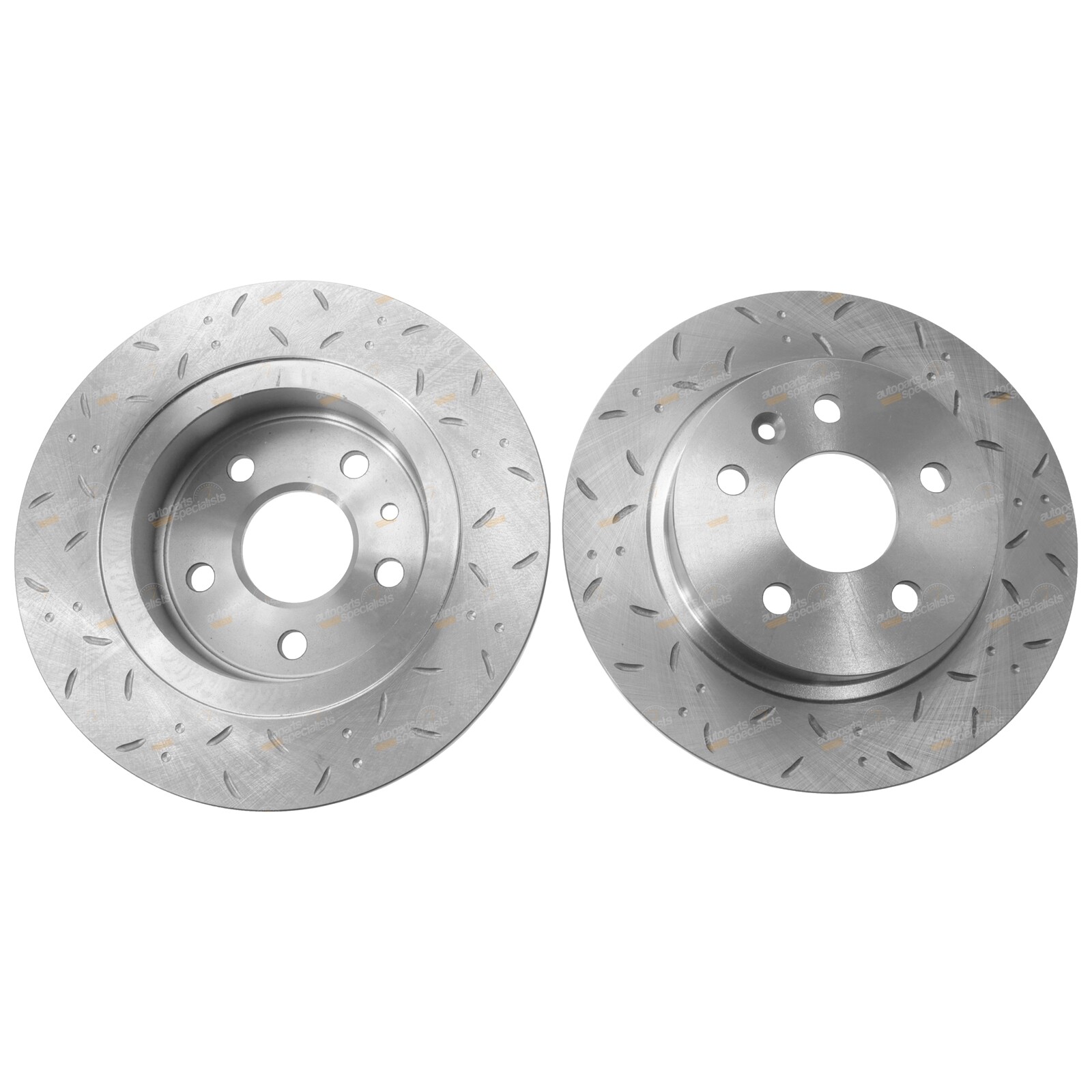 2 x Rear Slotted & Dimple Drilled Disc Brake Rotors for Cruze JG JH ...