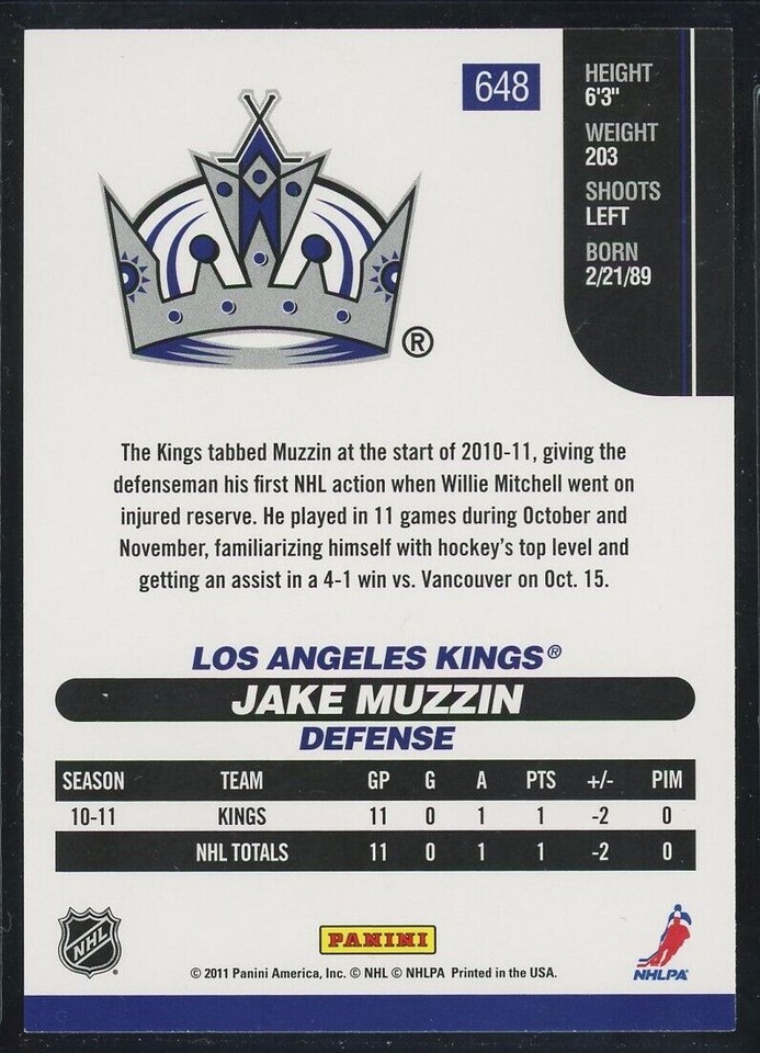 2010-11 Score Rookies & Traded Jake Muzzin Rookie RC #648 | eBay