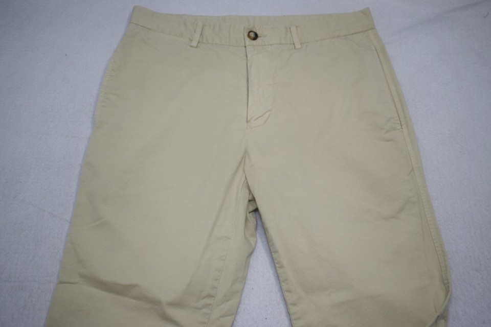 Faconnable Chino Pants Beige Flat Casual Dress Pants Mens Size 32 x 28 ...