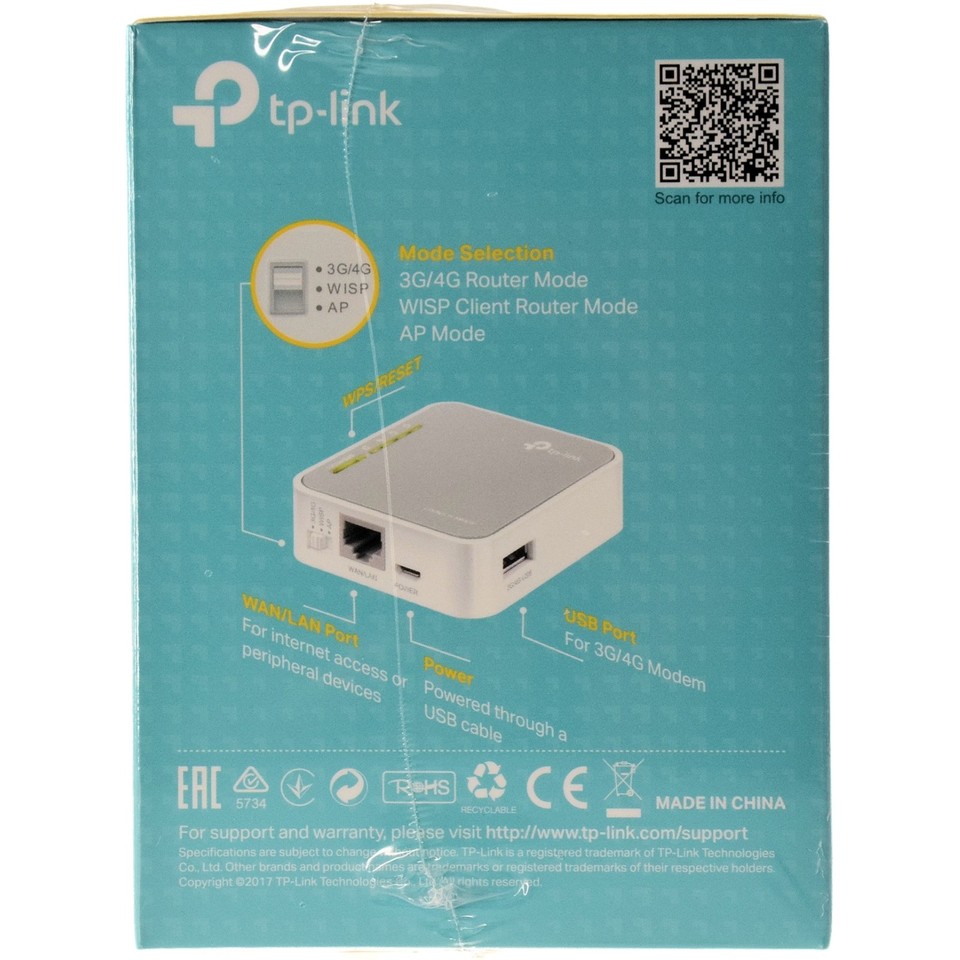 TP-LINK TL-MR3020 V3 Portable 3G 4G USB Modem Wireless N WiFi 300Mbps ...