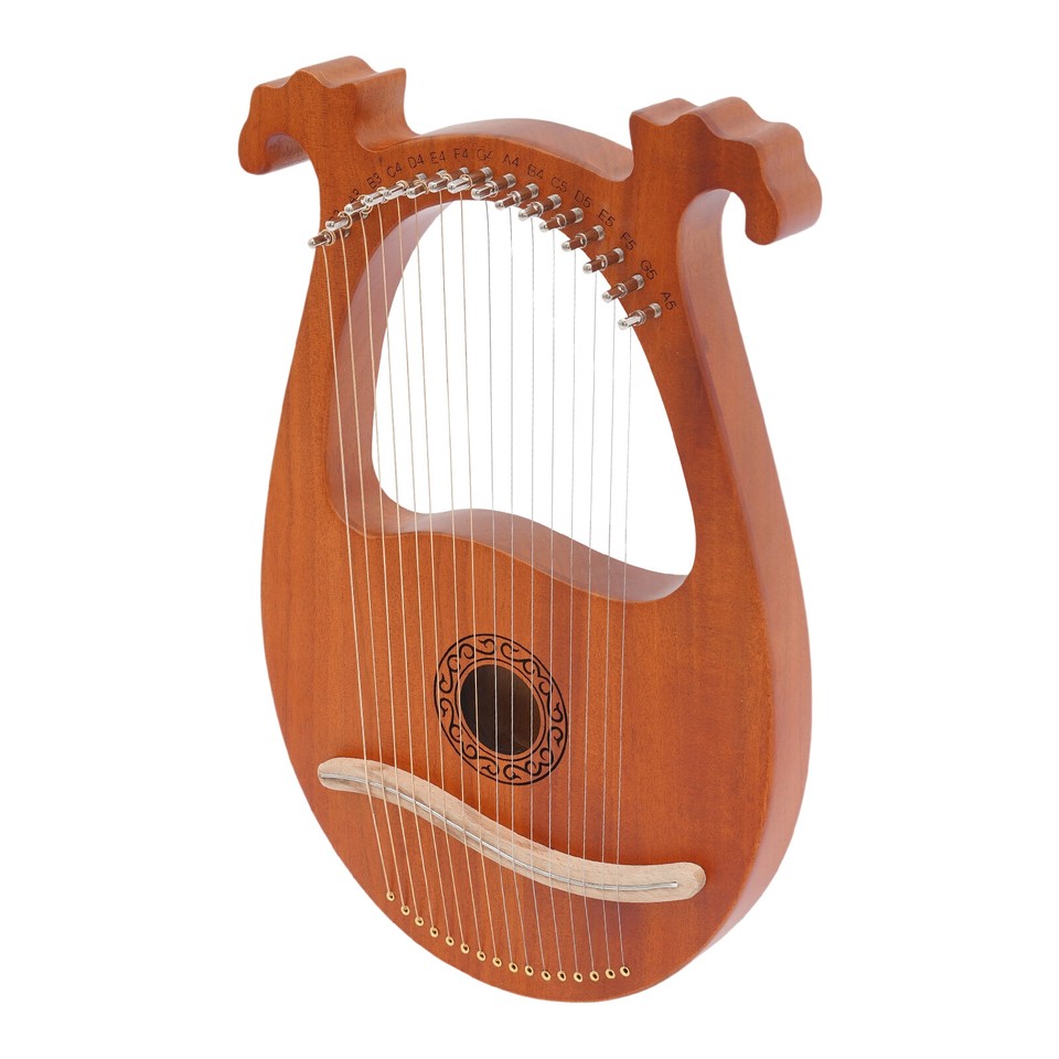 16 String Lyre Harp Mahogany Body With Tuning Key String Cartridge! | eBay