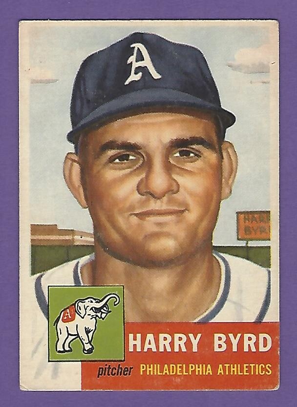 1953 Topps - #131 Harry Byrd RC - Philadelphia Athletics - VgEx+ | eBay