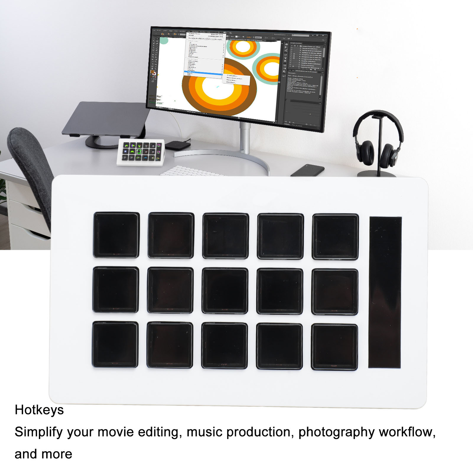 15 Key Visual Keyboard Professional Macro Keyboard LCD Custom Keyboard ...