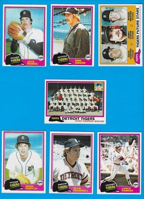 1981 Topps Baseball DETROIT TIGERS Complete Set LOT - Gibson RC (NM) | eBay