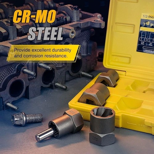 Bolt Extractor Kit Heavy Duty 9-Piece 1/2'' Drive Deep Bolt Extractor ...