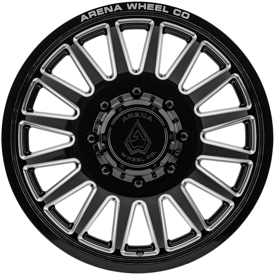 Arena A110 Rival Dually 22x8.25 8x210 Black/Milled-Front Wheel Rim 22 ...