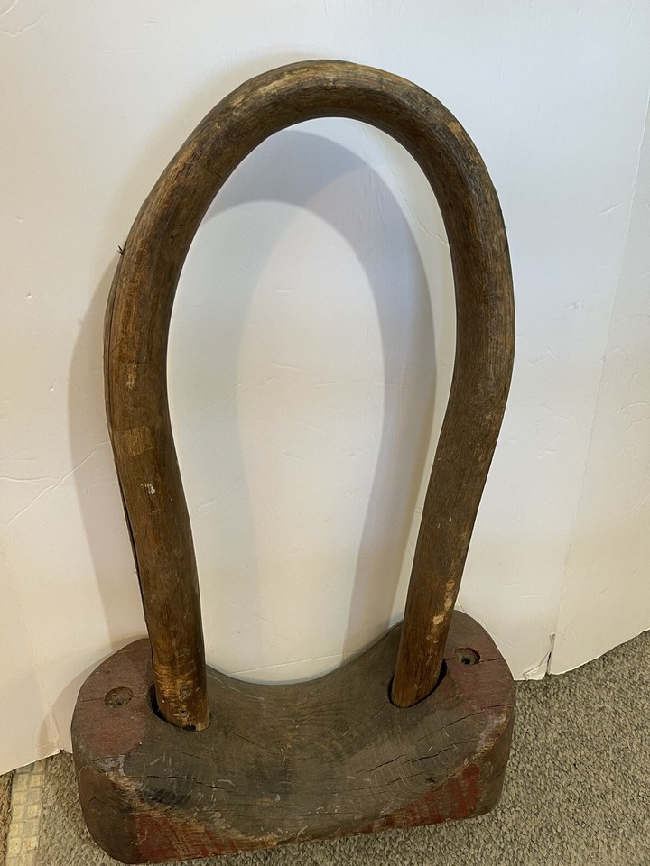 Ox Cattle or Cow Yoke Antique Western Single Wooden 26.5” Tall Wall ...