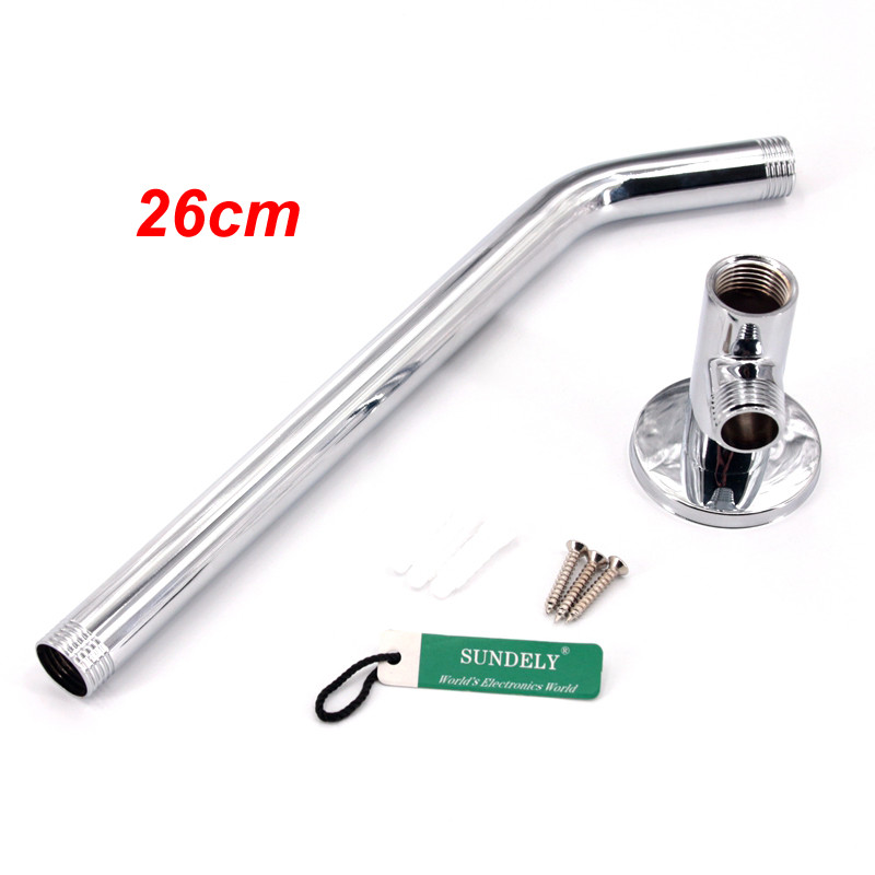 Shower Head Extension Angled Shower Arm Extra Chrome Overhead Wall ...