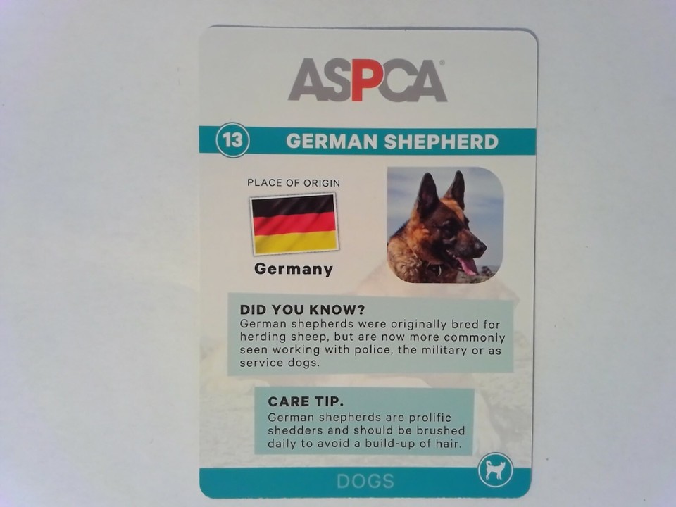 German Shepherd Dog #13 2016 ASPCA Pets & Creatures Trading Cards LB7 ...