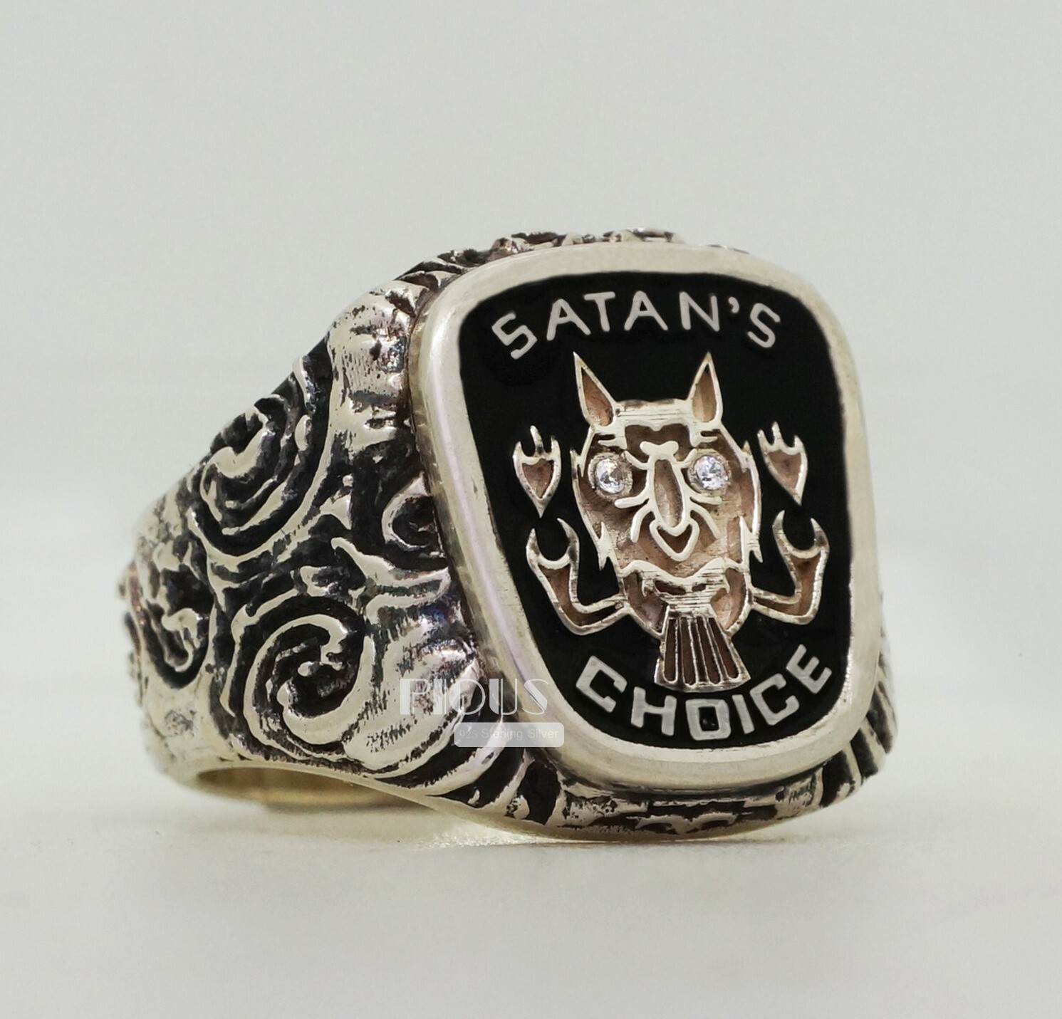Satan's Choice 925 Solid Sterling Silver Men's Biker Motorcycle Club ...
