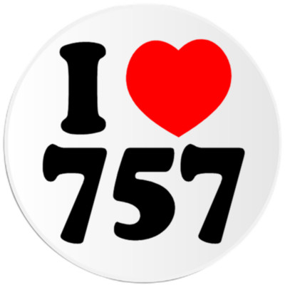 I Love 757 - 100 Pack Circle Stickers 3 Inch - Area Code Virginia Beach ...