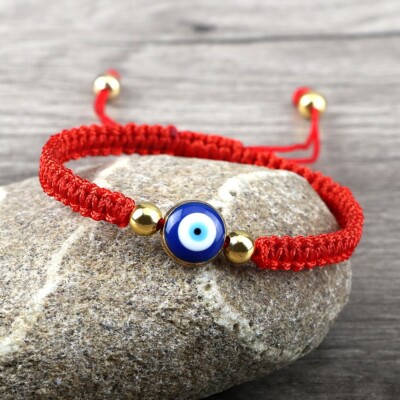 Pulsera Roja Proteccion del Mal de Ojo Buena Suerte Ajustable Hamsa Ojo ...