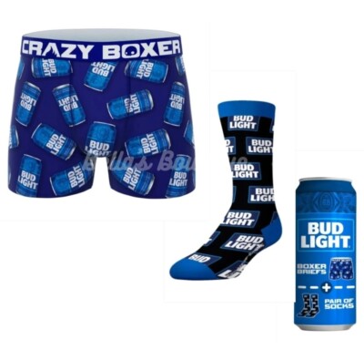 CRAZYMIX BUD LIGHT MEN'S BOXER BRIEFS AND SOCKS IN A CAN, XLARGE | eBay